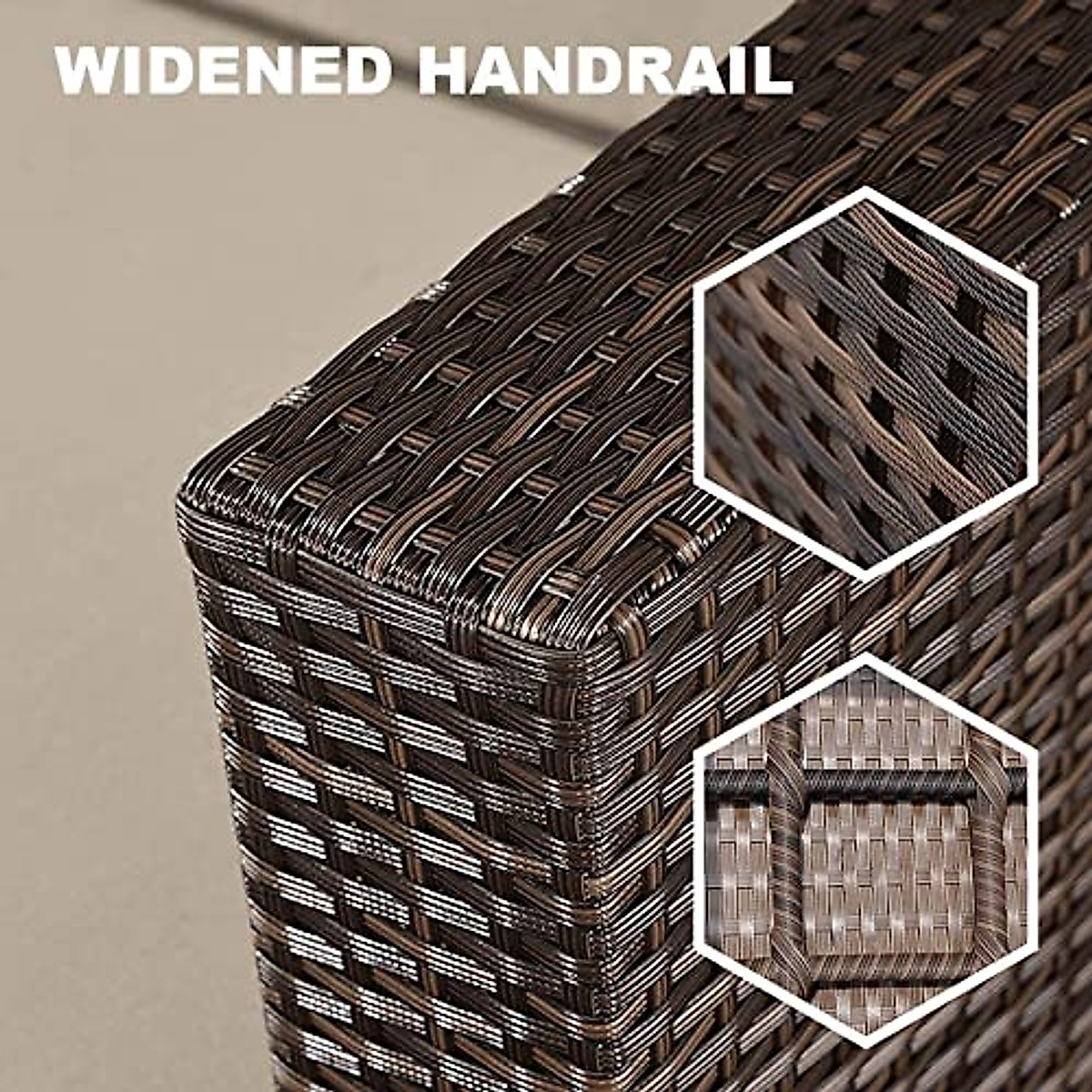 FDW Patio Furniture Sets 4 Piece Rattan Chair Patio Sofas Wicker Sectional Sofa Outdoor Conversation (Brown and Tan)