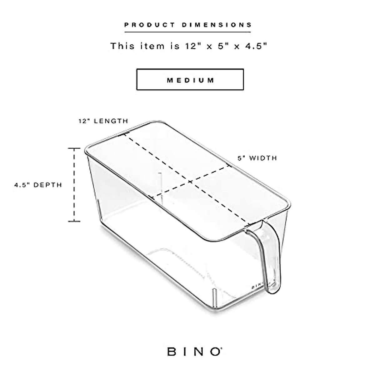 BINO | Plastic Storage Bins, Medium - 24 Pack | THE HOLDER COLLECTION | Multi-Use Organizer Bins | Built-In Handles | BPA-Free | Pantry Organization | Home Organization | Fridge Organizer | Freezer Organizer