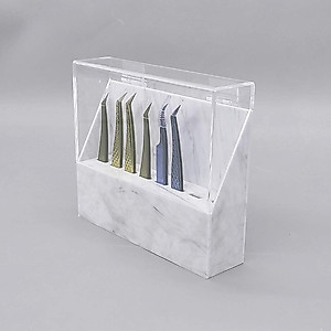 8 Holes Tweezers Holder, Acrylic Rack Storage Eyelash Extension Tools with Dust Cover Tweezer Display Stand Holder Eyelash Extension Supplies Acrylic Display Stand Tool Salon