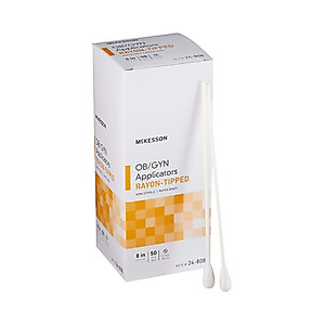 McKesson OB/GYN Applicators Rayon Tipped, Non-Sterile, 8 in, 50 Count, 1 Pack