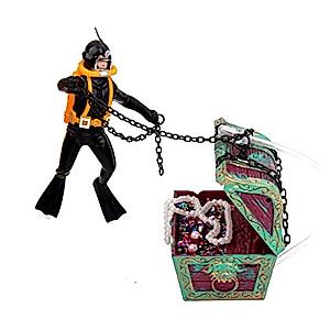 Saim Aquarium Treasure Chest Diver Fish Tank Landscape Ornament Air Bubbler Decorations