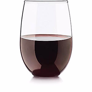Circleware Stemless Wine Glasses Limited Edition Set of 4, 4 Count (Pack of 1), Clear
