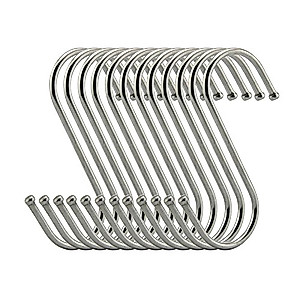 S Hooks 2 Inch S Shaped Utility Hooks, Topick 30 Pack Hanging Hooks Stainless Steel Metal Hanger Heavy Duty Hooks, Storage Holders for Kitchen, Work Shop, Bathroom, Plants, Office, Garden (2in Bold)