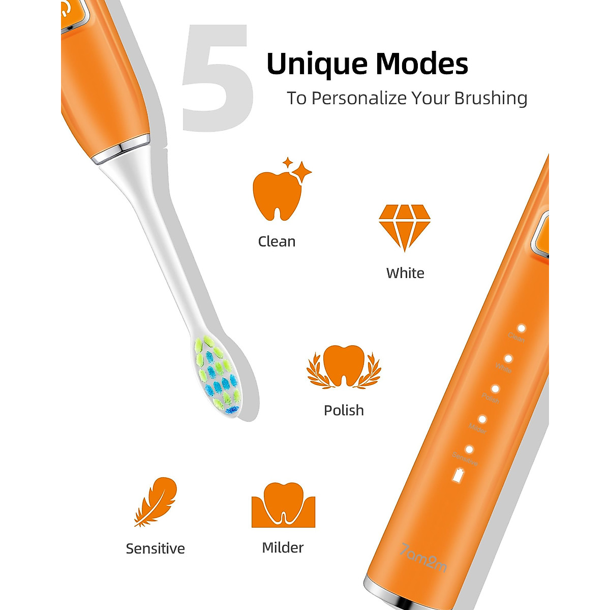 7AM2M Rechargeable Sonic Electric Toothbrush AM100 Pack