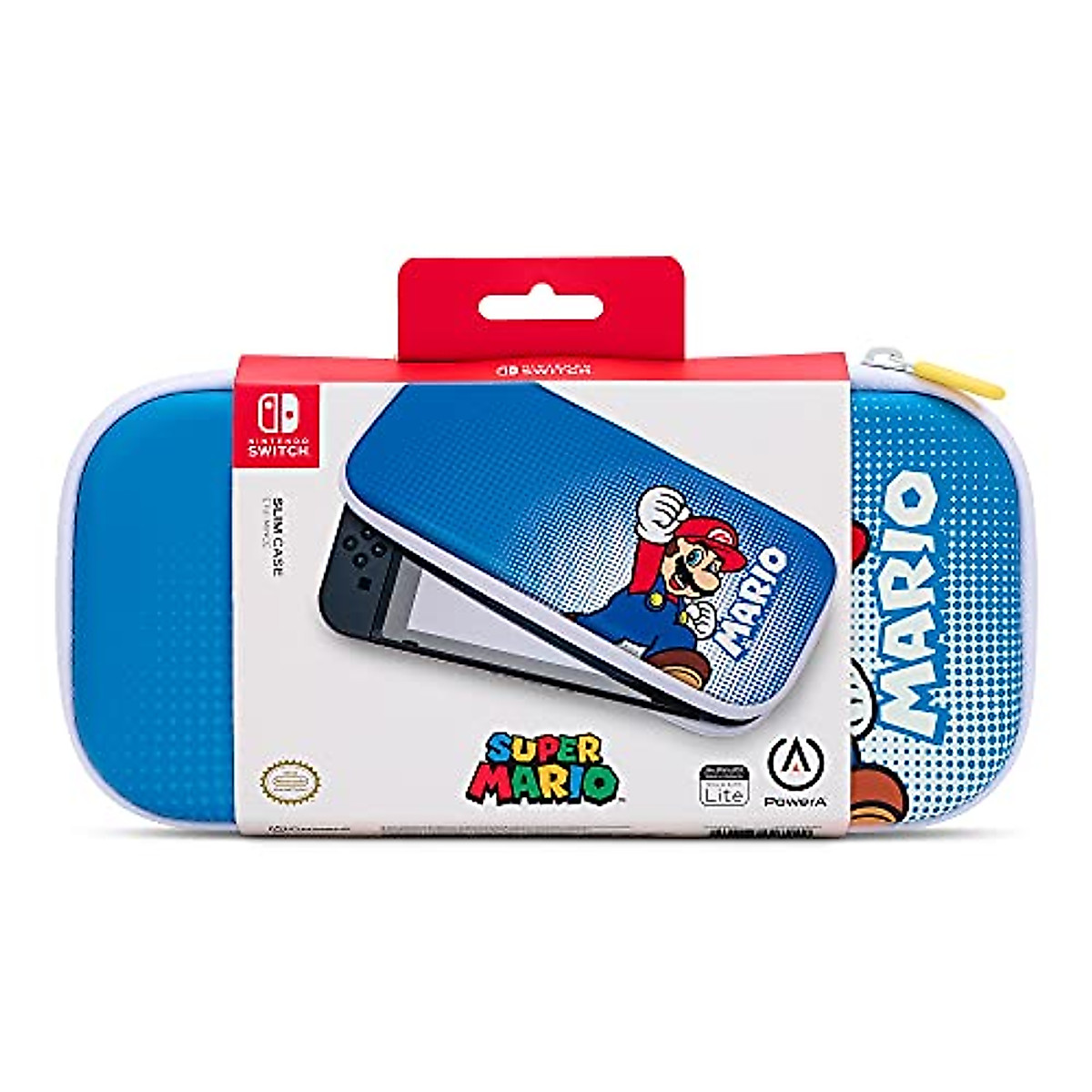 PowerA Slim Case for Nintendo Switch or Nintendo Switch Lite - Mario Pop Art, Protective Case, Gaming Case, Console Case, Accessories Storage, Officially Licensed - Nintendo Switch