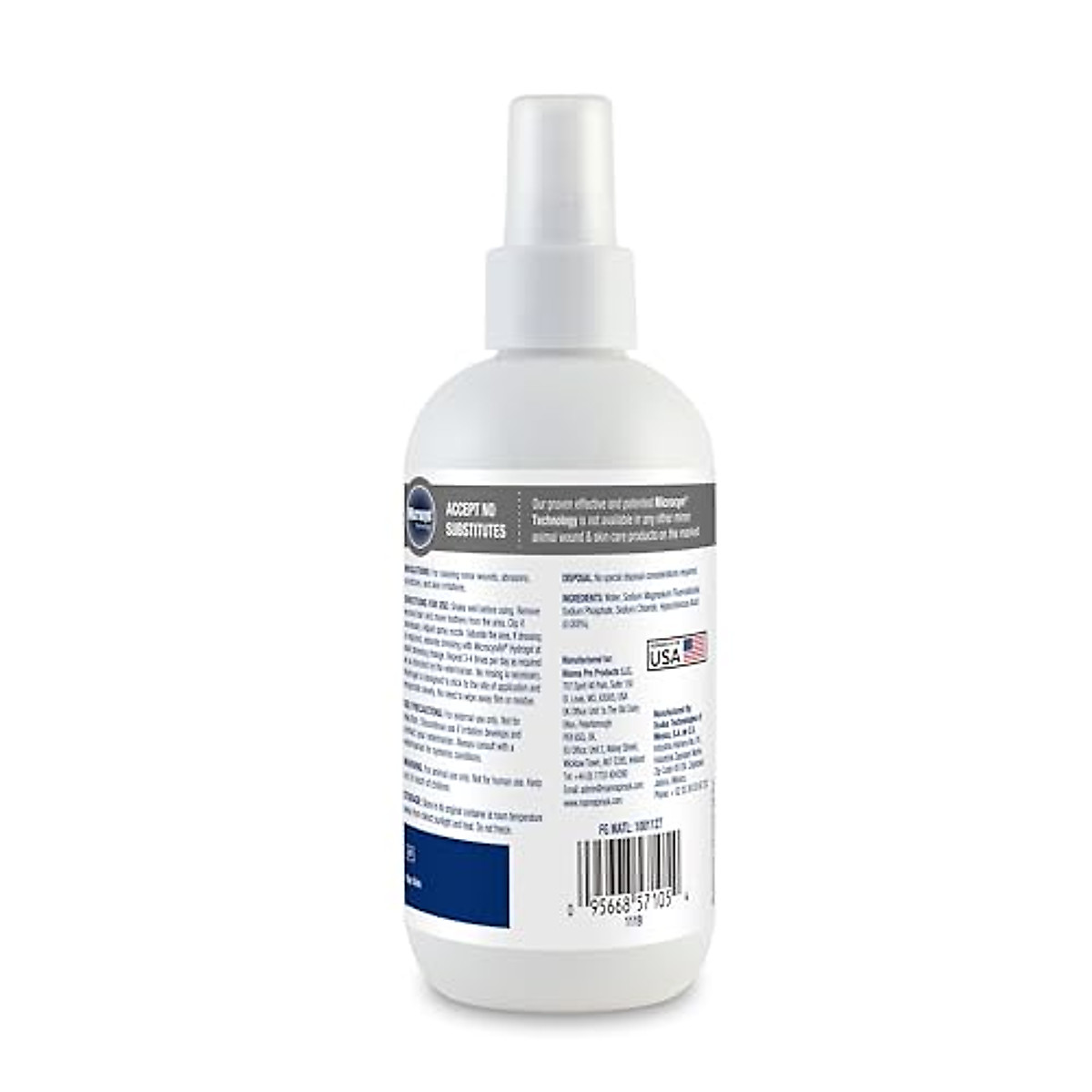 Manna Pro MicrocynAH Wound and Skin Care Hydrogel for Dogs | Non-Toxic Spray Formulated to Clean Wounds | Veterinarian Recommeneded Non-Toxic Formula | 8oz