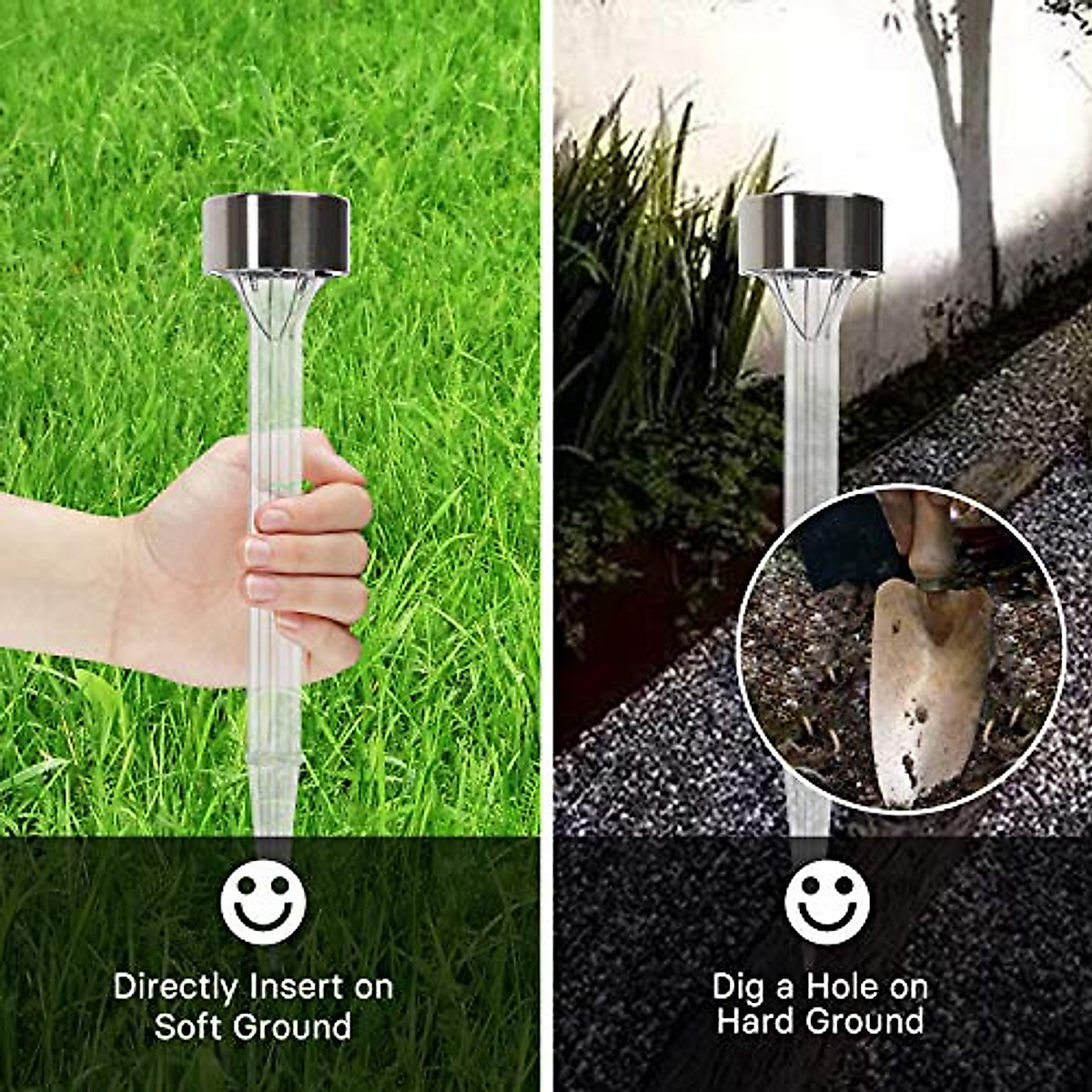 Grand Patio Solar Landscape Lights Transparent Decorative Waterproof, 10 Pack Solar Powered Pathway Lights, Weather-Resistant Outdoor Lighting for Yard, Garden, Pool, Rose Red