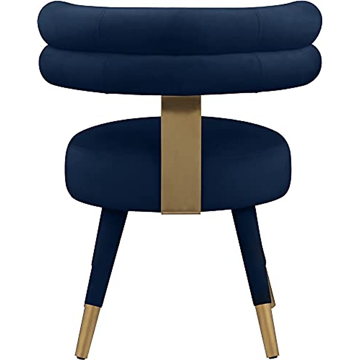 Meridian Furniture Fitzroy Collection Velvet Upholstered Dining Chair with Deep Channel Tufted Back, 24.5" W x 22" D x 29.5" H, Navy