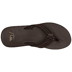 Quiksilver Men's Carver Suede 3 Point Flip Flop Athletic Sandal, Demitasse Solid, 8 M US