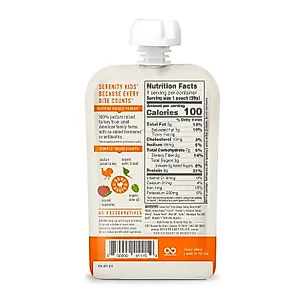 Serenity Kids 6+ Months Turkey Lover Baby Food Pouch Bundle | 6 Each of Pasture Raised Turkey, Turkey & Rosemary and Turkey Bolognese Pouches (18 Count)