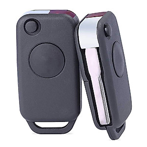 Keymall keyless Entry Remote car Key fob Shell Case 1 Button for Benz C E ML S HU64 Blank Blade