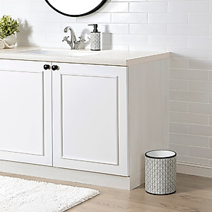 Allure Home Creation Shelby Resin Grey Multicolored Wastebasket Trash Can, Compact Size, 1.74 Gallons