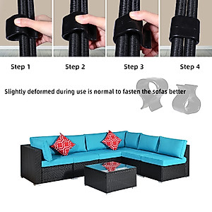 SUQ I OME Pack of 10 Outdoor Patio Garden Wicker Rattan Furniture Aligment Sofa Rattan Chair Fastners Clip Sectional Connector - Non Slip (1.74 inches,Small)