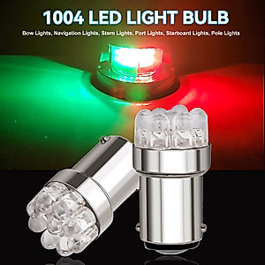 Keiurot BA15D 90 1004 Led Bulb for Boat Navigation Lights Anchor Light Stern Light, Boat Lights Bow and Stern, Marine Navigation Lights for Boats Led White DC 12V, 4Pack