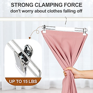 TOPIA HANGER Wooden Pants Skirt Hangers Space Saving 20 Pack, Wide Adjustable Clip Hanger for Pant Skirt Jeans Slacks with Wrinkle Free - CT44W20(White)