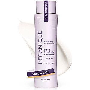 Keranique Volumizing Conditioner for Women - Best for Fine, Thin, & Brittle Hair - Sulfate-Free, Good for Color Treated Hair - Nourishing Volume Thickening Conditioner with Keratin for Thinning Hair