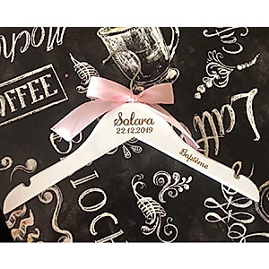 sendinglovehandmade Personalized Wedding Hanger Flower Girl Hanger Girl Baptism Gift Birthday Gift