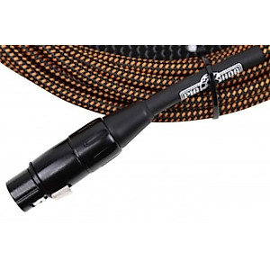 Pig Hog PHM20ORG Black/Orange Woven High Performance XLR Microphone Cable, 20 Feet