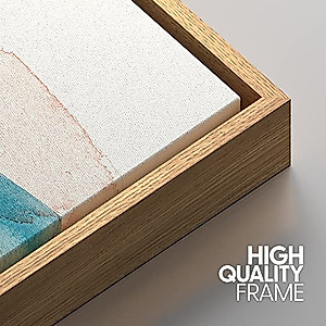 NWT Canvas Print Wall Art Set Abstract Watercolor Mountain Range Geometric Wilderness Illustrations Modern Art Rustic Landscape Pastel for Living Room, Bedroom, Office - 24"x36"x3 Natural