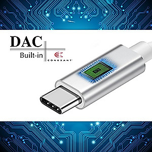 DISDIM Moto Z / HTC Type C to 3.5mm Headphone Aux Jack Adapter, USB Type C to 3.5mm Microphone Audio Connector Cable for Moto Z, HTC, Pixel 2 / Pixel 2 XL and Other USB-C Devices-Silver