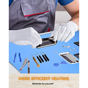 Spolehli Heating Pad with Built-in Led Light, Fast Heat Plate LCD Screen Separator Machine for Phone Ipad Repair 14.2” Heat Mat Screen Removal Tool with Accessory Storage (110V/220V)