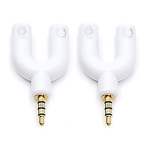 NANYI 2PCS White Headphone Splitter Headphone Microphone Adapter for Audio Stereo Headphone and MIC for Phone, Computer, MP3.