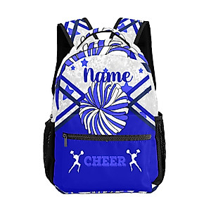Zaaprint Customized Cheerleaders Cheer Bright Blue Waterproof Backpack with Name for Hiking Camping Picnic