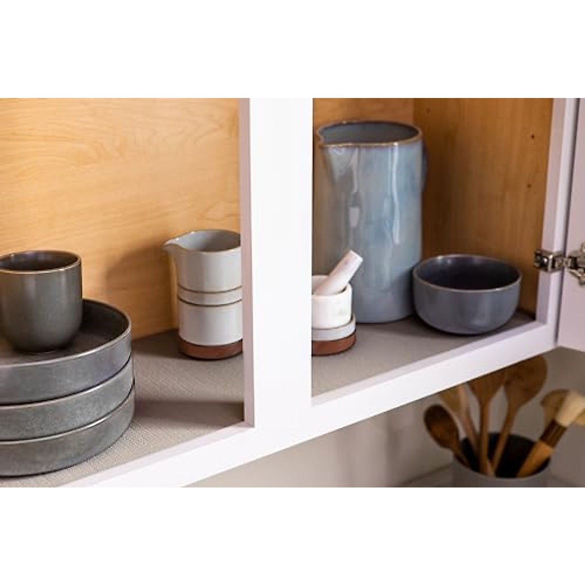 Smooth Top EasyLiner for Cabinets & Drawers - Easy to Install & Cut to Fit - Shelf Paper & Drawer Liner Non Adhesive - Non Slip Shelf Liner for Kitchen & Pantry - 12in. x 24ft. - Taupe