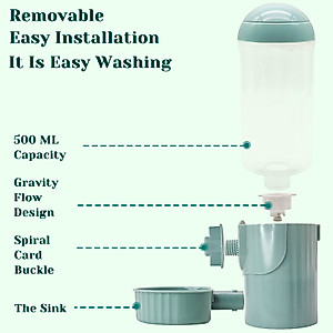 Hamiledyi Rabbit Water Bottle 17oz Bunny Hanging Automatic Water Dispenser Chinchillas Feeder Water Bowl Small Animal No Drip Plastic Water Dispenser for Guinea Pigs Chinchillas Hedgehogs Ferrets 2Pcs