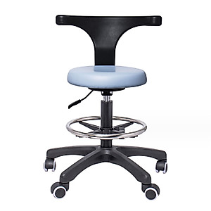 SFKLYU Rolling Stool Dental Chair Assistant Stool 360° Rotation Armrest PU Leather Dental Stool for Office Dentist Shop Lab and Home Use,44~58cm