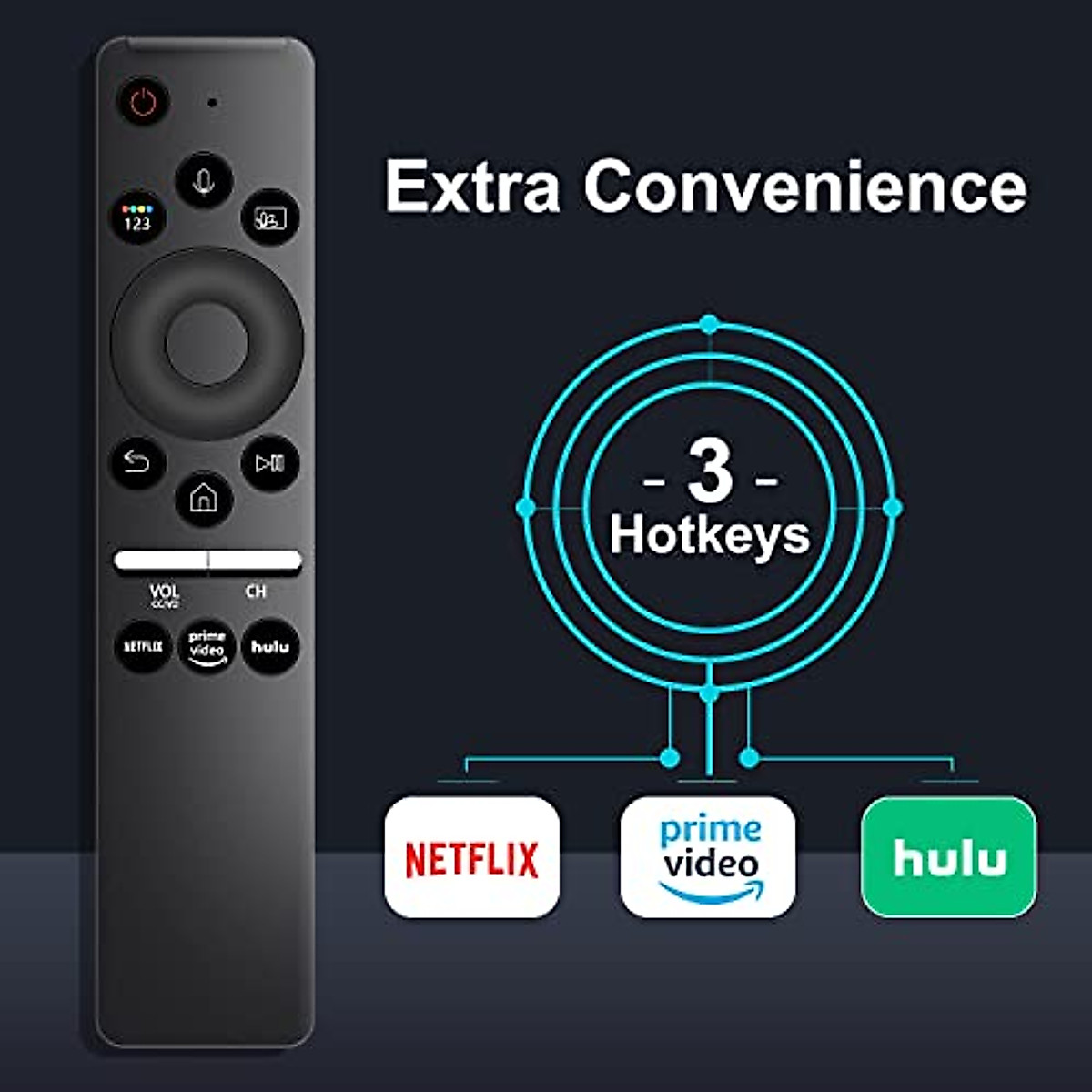 ZYK New Replacement for Samsung Smart TV Remote Universal Remote for Samsung TV with Voice Function Compatible with Samsung Crystal UHD QLED LCD Curved 4K 8K Smart TVs with Netflix, Prime Video, hulu