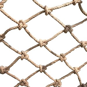 RZM Anti-Fall Net，Decor Net Hemp Rope Decoration Net Climbing Net Ceiling Outdoor Party Decoration Wall Net, 10cm Mesh Child Safety Netting for Balcony (Color : Beige-8mm, Size : 1x1m)