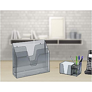 Acrimet Horizontal Triple File Folder Holder Organizer (Smoke Color)