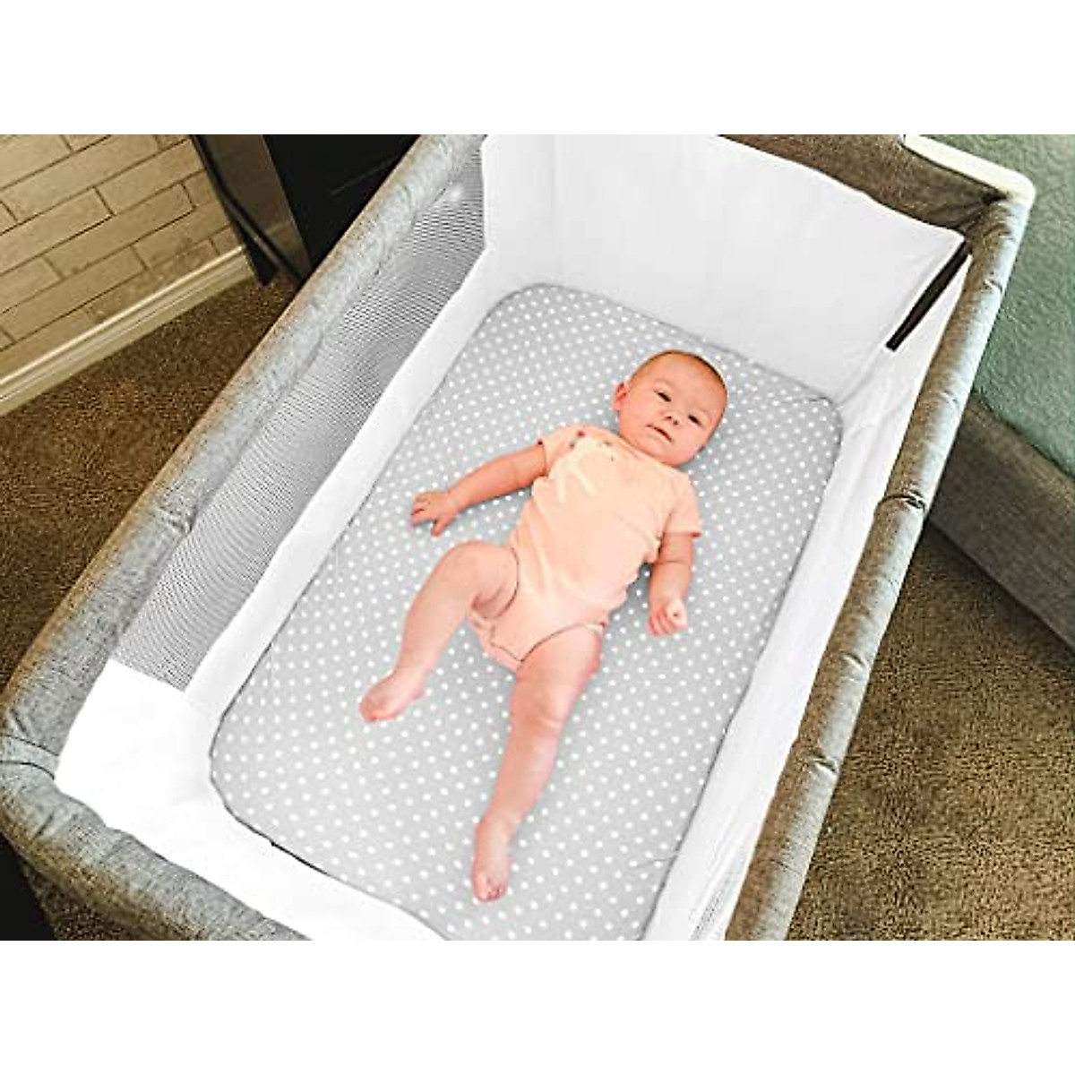 Bassinet Bed Sheets – Bassinet Fitted Sheets 4 Pack – 100% Jersey Knit Cotton Cradle Sheets – Bassinet Bedding for Standard Size Oval or Rectangular Bassinet Pads – Bassinet Sheet for Boy & Girl