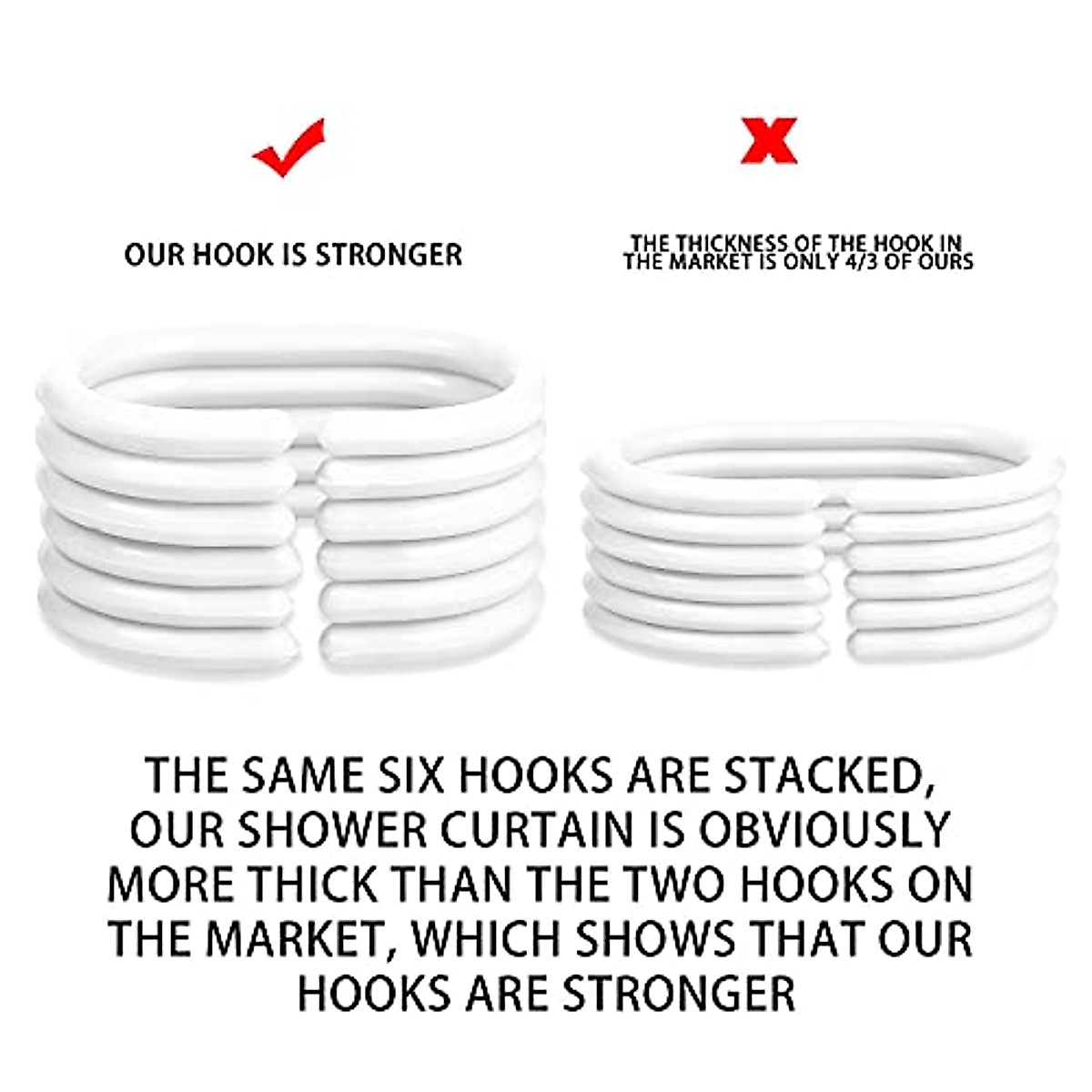 APEIHVG Fashion 4 Pcs Shower Curtain Sets Non-Slip Rugs, Toilet Lid Cover Contour Mat and Bath Mat Waterproof Bath Curtain with 12 Hooks Shark Mouth Teeth Bathroom Decor Set