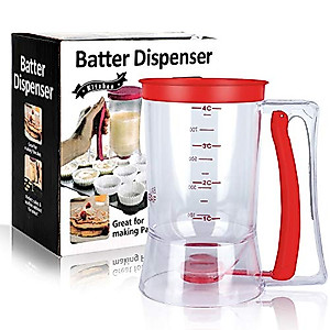 BBSTARZ Batter separator Cupcakes Pancakes Cookie Cake Waffles Batter Dispenser cookie separator batter Cream Speratator Cup Measuring Baking Tools (Red)