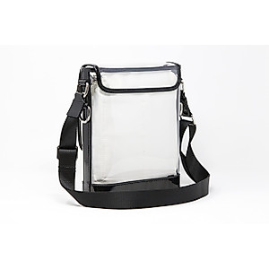 DOMINIE Messenger Unisex Black Holographic Leather/TPU Satchel Bag