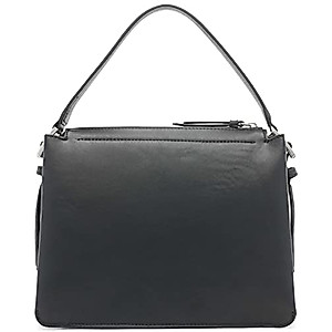 Calvin Klein Hazel Top Zip Organizational Crossbody, Black/Silver