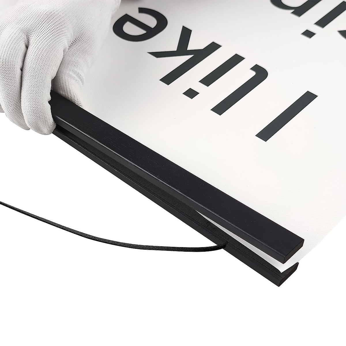 Bluesun 16 inch Magnetic Poster Hanger Frame, 16x20 16x24 16x30 Magnet Canvas Artwork Print Dowel Poster Hangers Frames Hanging Kit (16 inch, Black)