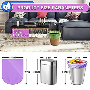 1.5 Gallon Trash Bags Small Bathroom Garbage Bags, Unscented Wastebasket Liners, Strong Kitchen Garbage Bags Colorful Bin Bags for Office, Bedroom,Living Room (5Liter, 120 Counts)