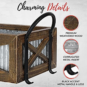 Autumn Alley Farmhouse Toilet Paper Basket for Back of Toilet - Farmhouse Toilet Paper Holder, Organizer and Toilet Paper Basket - Tank Topper Basket Holder, Farmhouse Rustic Home Decor, Brown