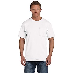 Fruit of the Loom Adult 5 oz. HD Cotton™ Pocket T-Shirt L WHITE