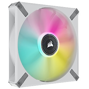 CORSAIR ML140 RGB Elite, 140mm Magnetic Levitation RGB Fan with AirGuide, 2-Pack with Lighting Node CORE - White