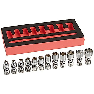 Astro Pneumatic Tool 7412 12-Piece 1/4" Drive Flex Socket Set - 6 Point - Metric