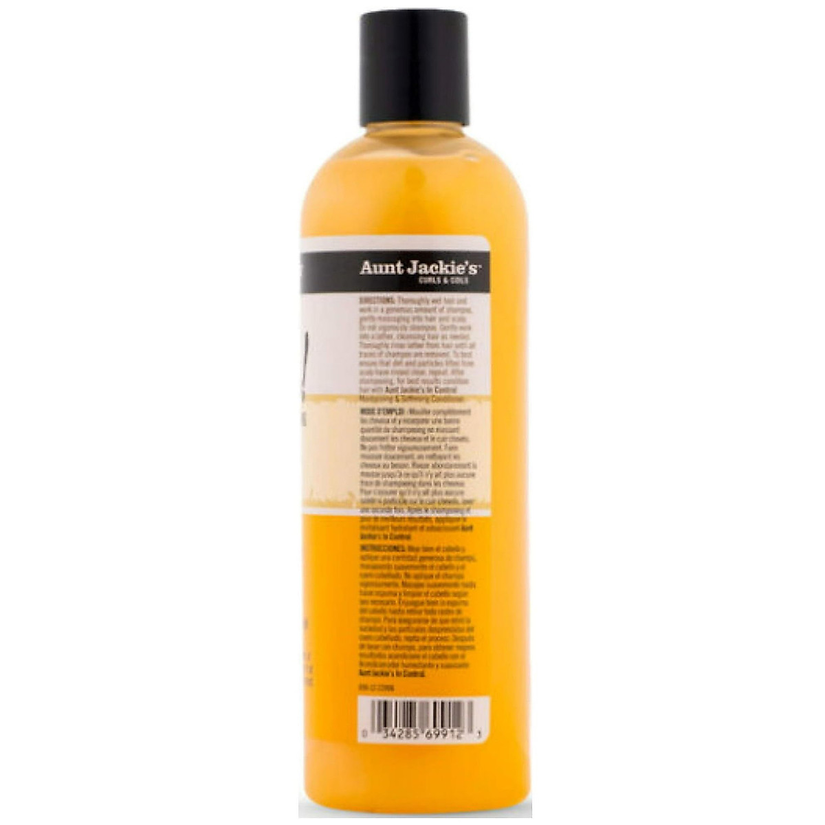 Aunt Jackie's Curls and Coils Oh So Clean Deep Moisturizing and Softening Hair Shampoo for Natural Curls, Coils and Waves, Enriched shea Butter, 12 oz