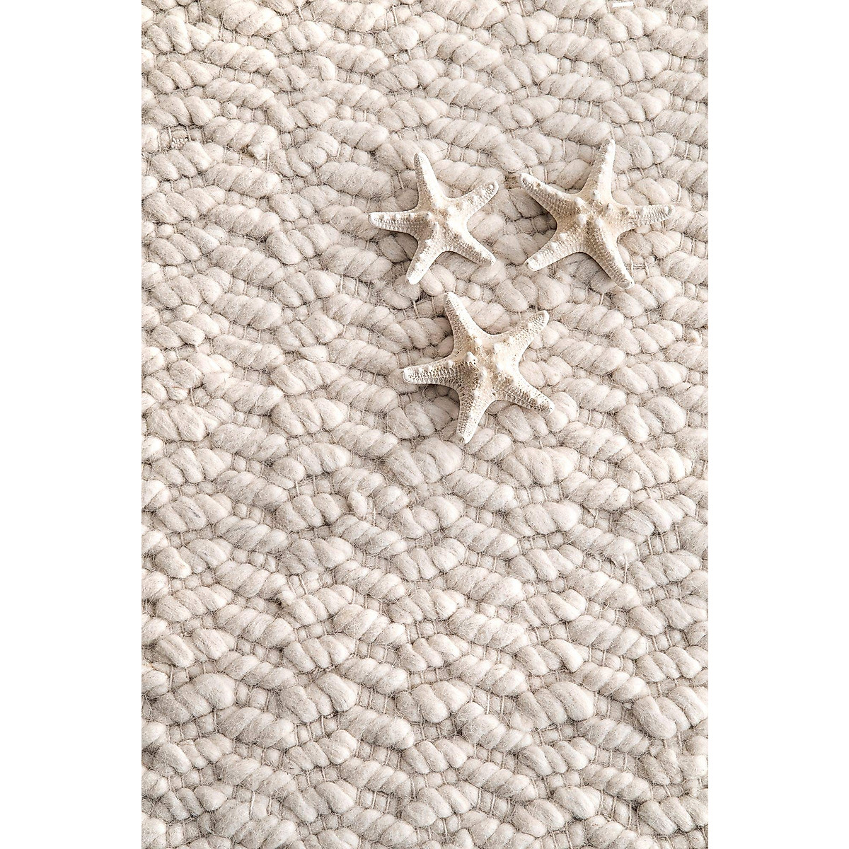 nuLOOM Glendora Hand Woven Chevron Area Rug, 8' 6" x 11' 6", Ivory
