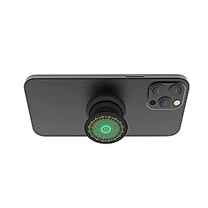 FAB POPS Magnetic Phone Grip with Collapsible AIRPOP Technology and built in Magnets Made in the USA Green Mandala