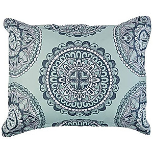 Amazon Basics 10-Piece Bed-in-a-Bag - Soft, Easy-Wash Microfiber - Full/Queen, Sea Foam Medallion