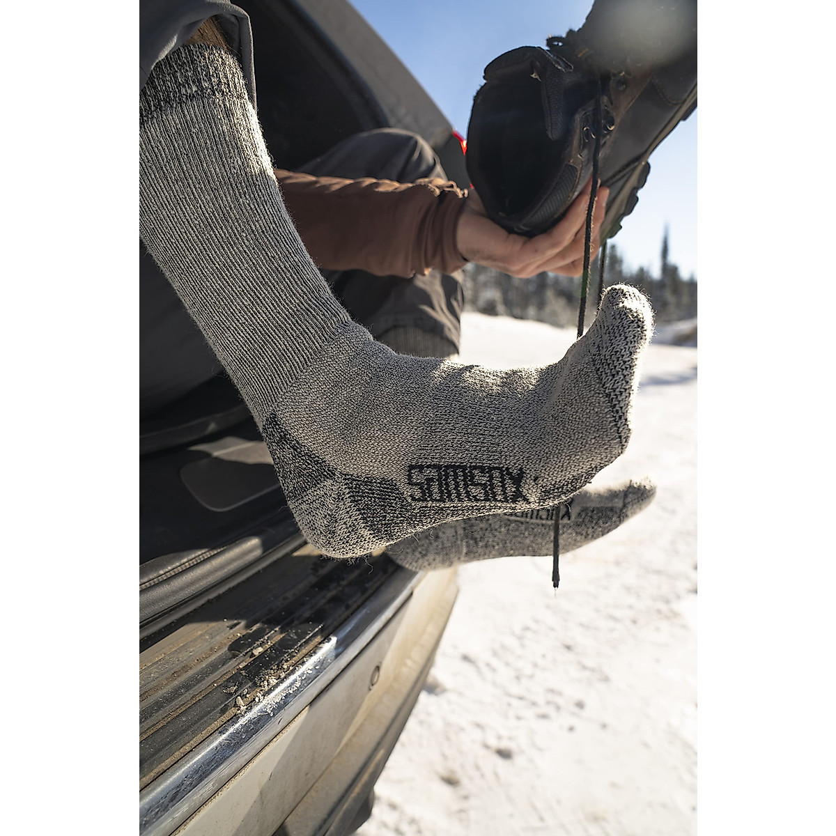 SAMSOX Merino Wool Boot Socks, Made in USA Heavyweight with Full Cushion, Bozeman XL