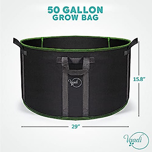 2-Pack 50 Gallon Grow Bags - Heavy Duty Fabric Planter with Reinforced Handles, Weatherproof Garden Grow Bags, Extra Large Grow Bags, Breathable Fabric Garden Bed Plant Pots and Felt Pots for Plants